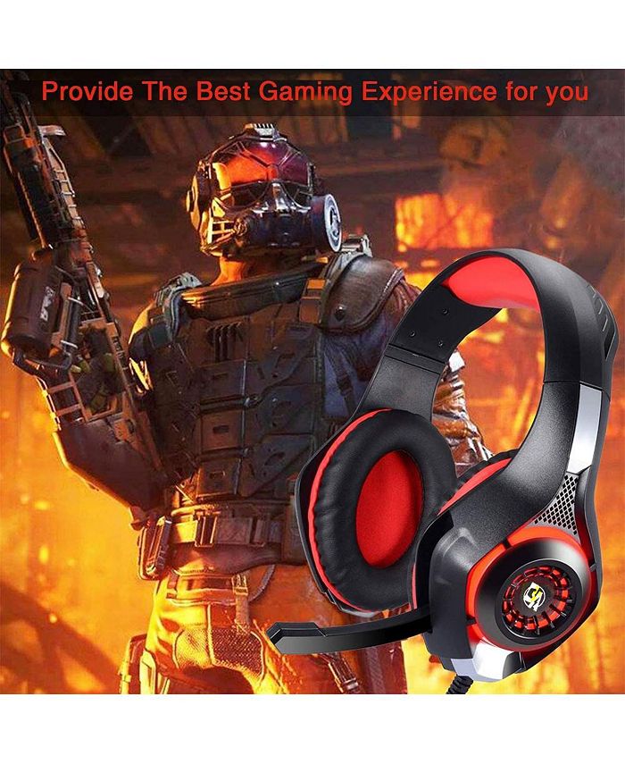 BOLT AXTION Wired Stereo Gaming Headset Over-Ear Headphones Mic LED ...