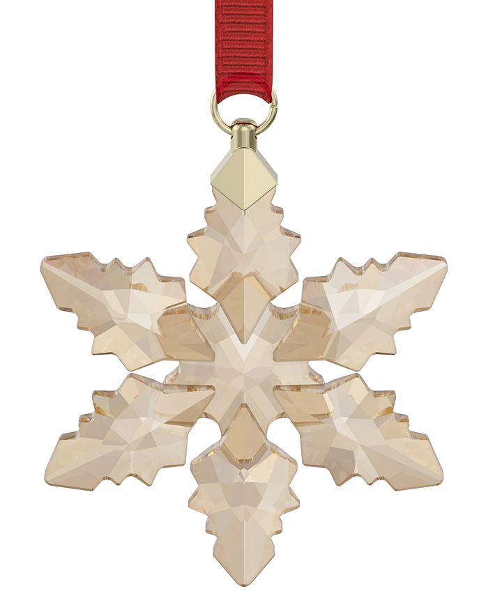 Swarovski 2024 Gold-Tone Accent Crystal Snowflake Ornament - Macy's