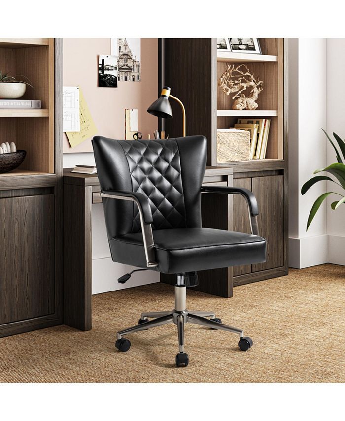 Hulala Home Felice Faux leather Elegant Diamond-Tufted Task Chair - Macy's