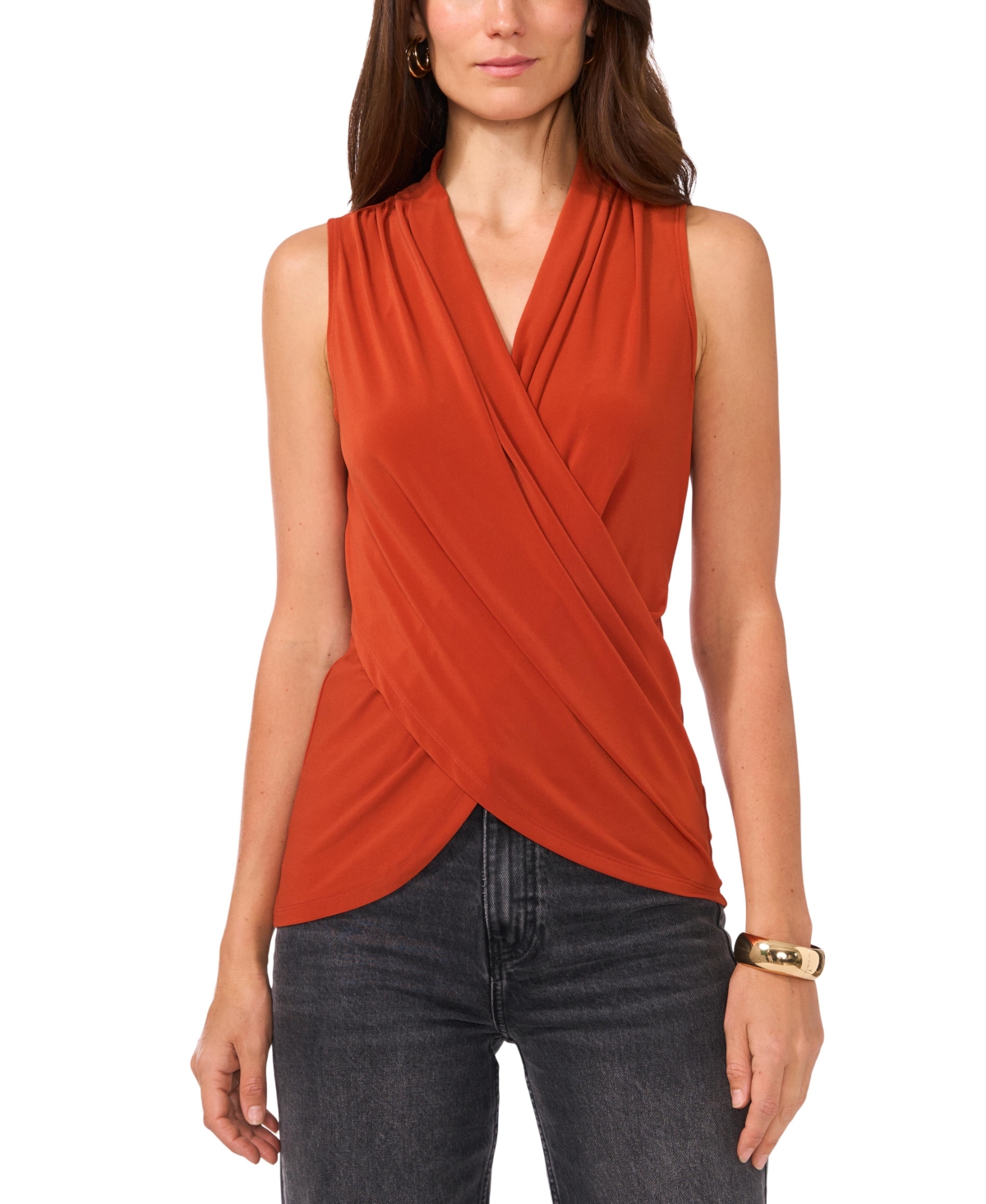 Click here for Vince Camuto Womens Crossover Wrap-Front Sleeveles... prices