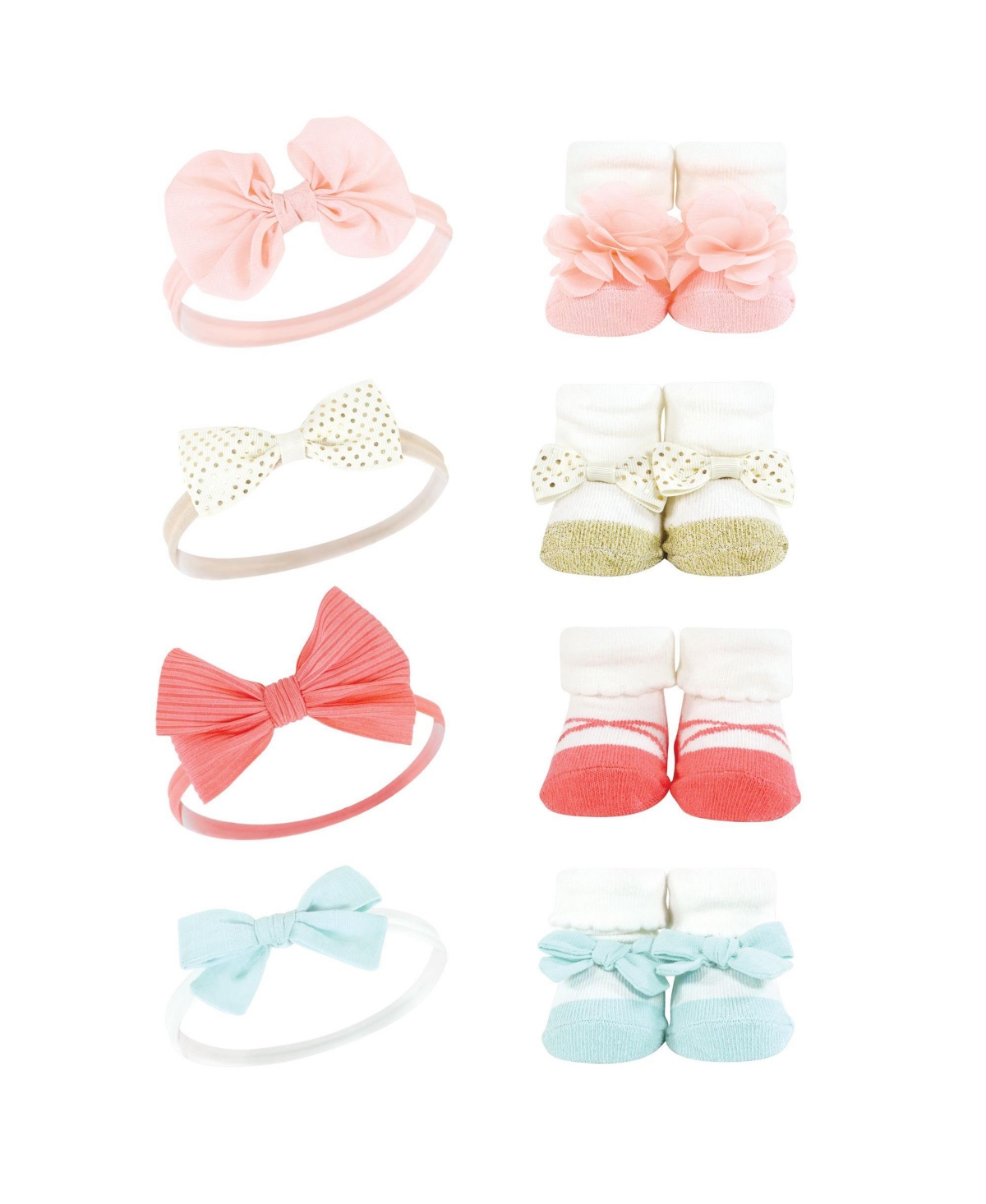 Click here for Hudson Baby Girls 8Pc Headband and Socks Set - Cor... prices