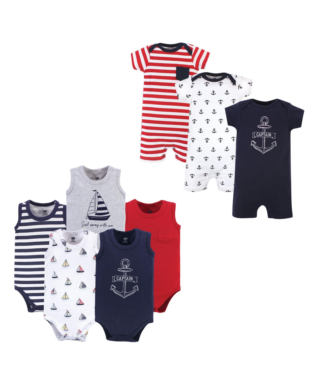 Click here for Hudson Baby Baby Boys Essential 8-Pack Cotton Romp... prices