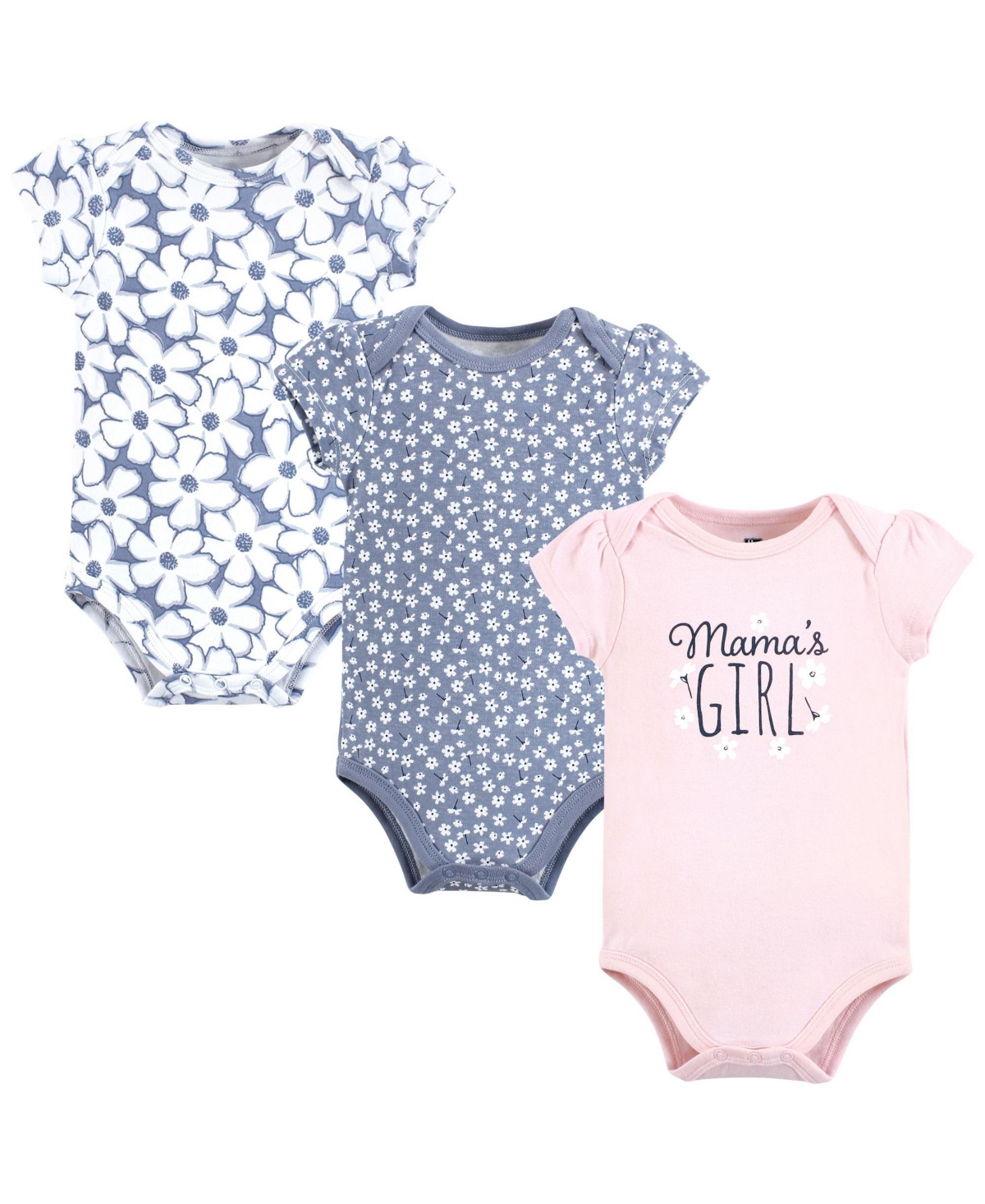 Hudson Baby Baby Girls Hudson Comfy Everyday Cotton Bodysuits 3-Pack - Mamas girl tiny flower