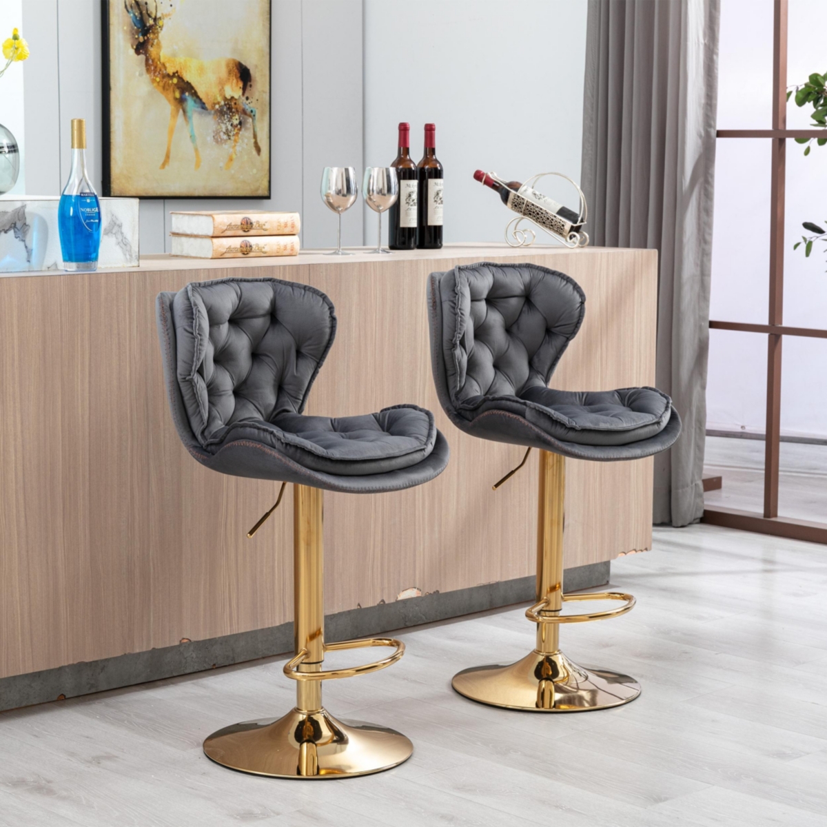 Click here for Streamdale Chrome Swivel Bar Stools with Adjustabl... prices