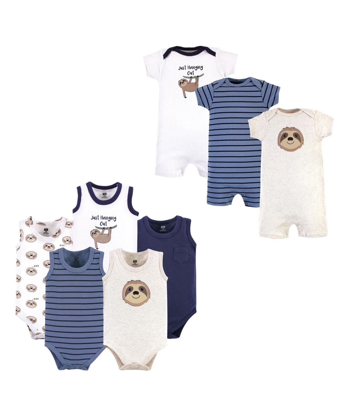 Click here for Hudson Baby Baby Boys Essential 8-Pack Cotton Romp... prices