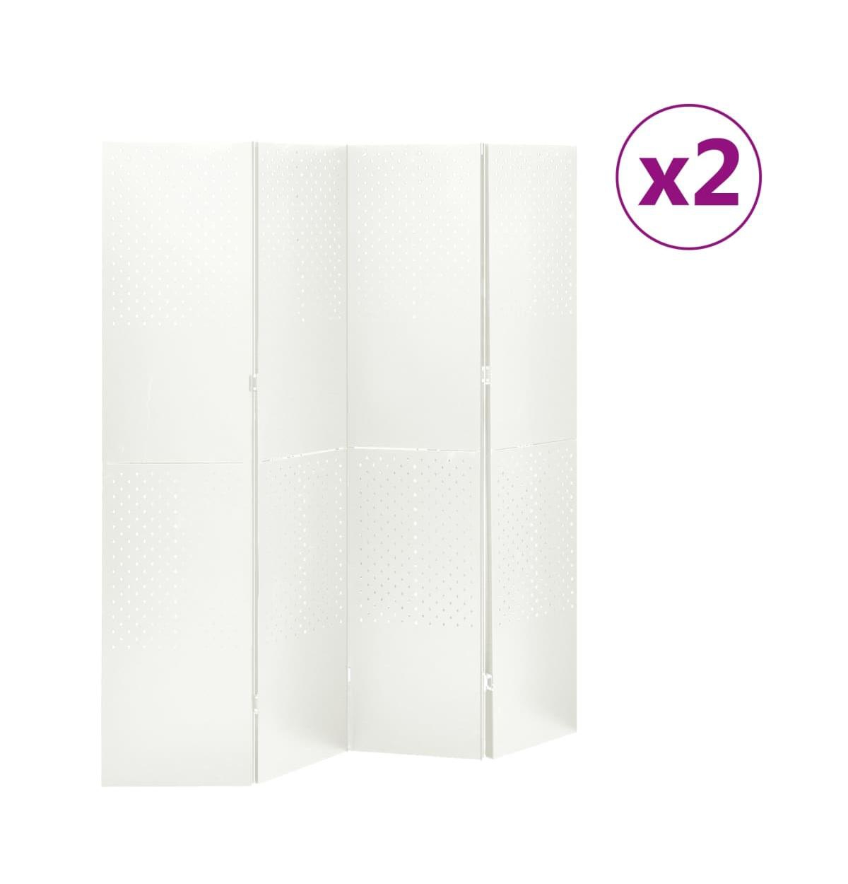 Click here for vidaXL 4-Panel Room Dividers 2 pcs White 63x70.9 S... prices