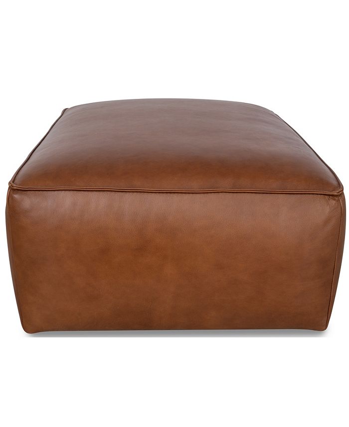 RUTHERFORD HOME Amalfy 39" Leather Big Ottoman - Macy's