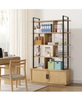gaomon Split-level rattan bookshelf - Macy's