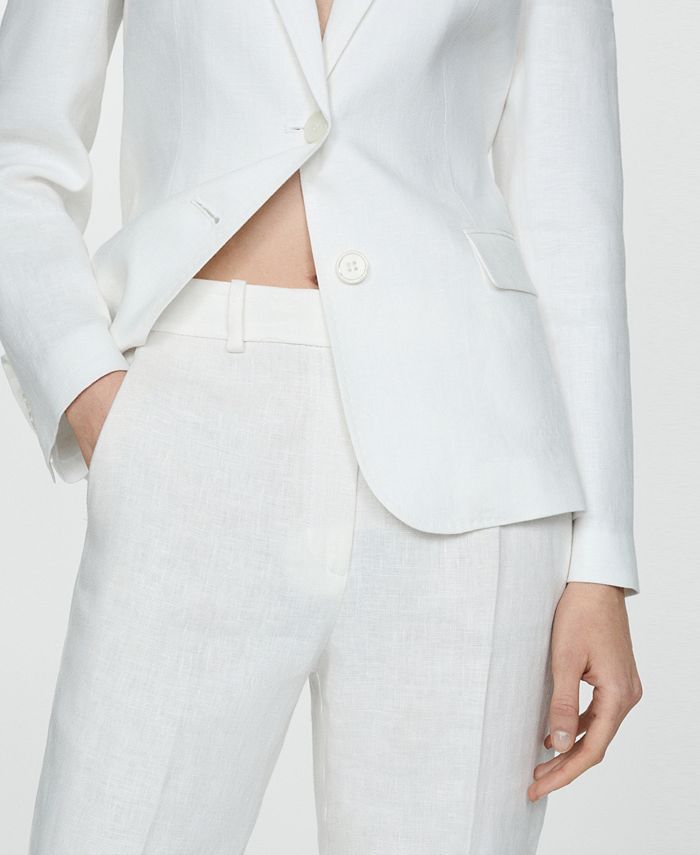MANGO Women's 100% Linen Suit Trousers - Macy's