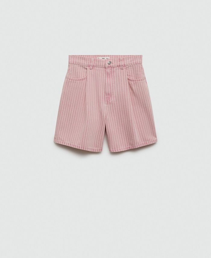 MANGO Women's Striped Denim Shorts - Macy's