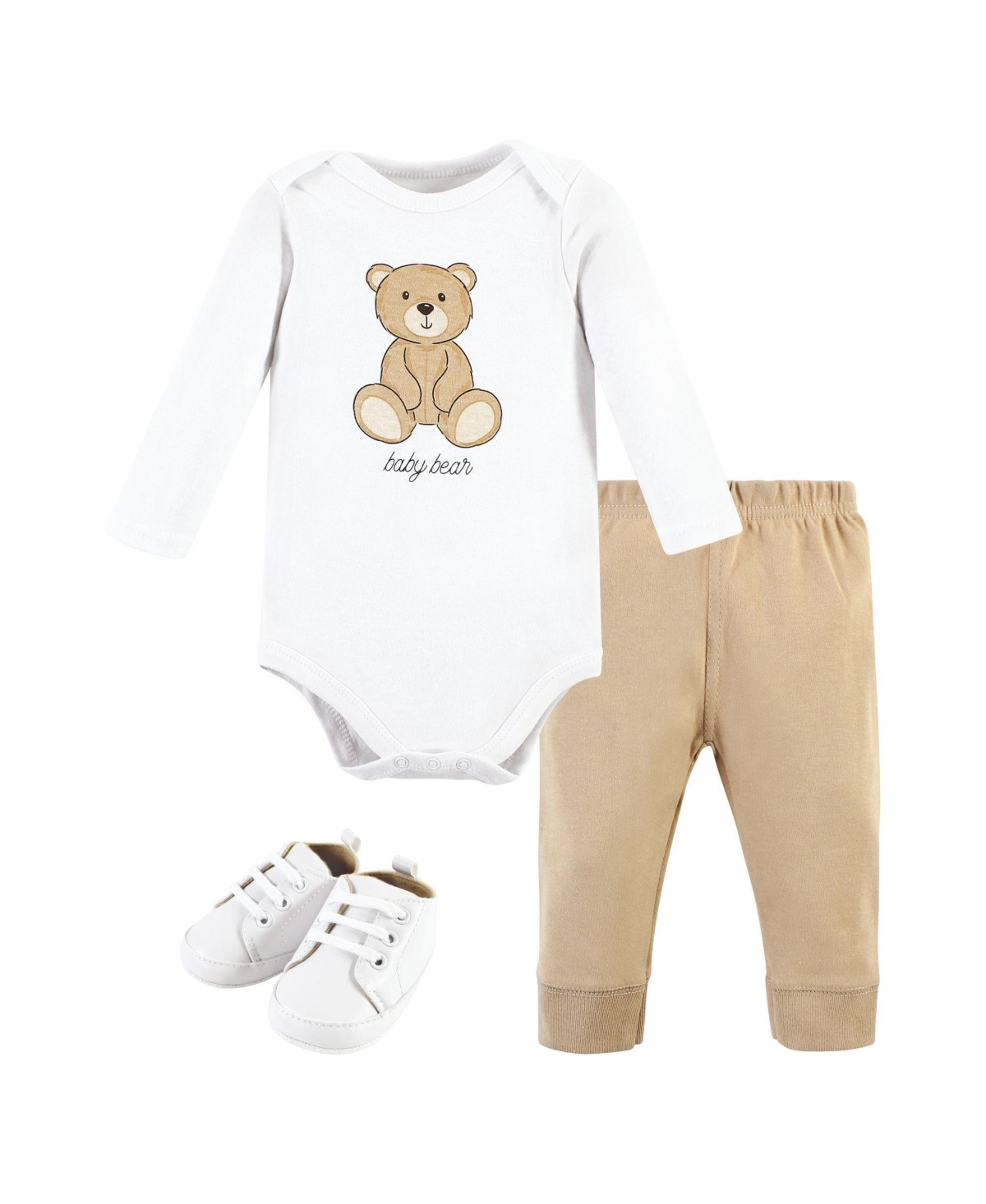 Hudson Baby Baby Boys Hudson Unisex Versatile 3-Piece Collection Long Sleeve Bodysuit  Pants  and Booties - Teddy bears long sleeve