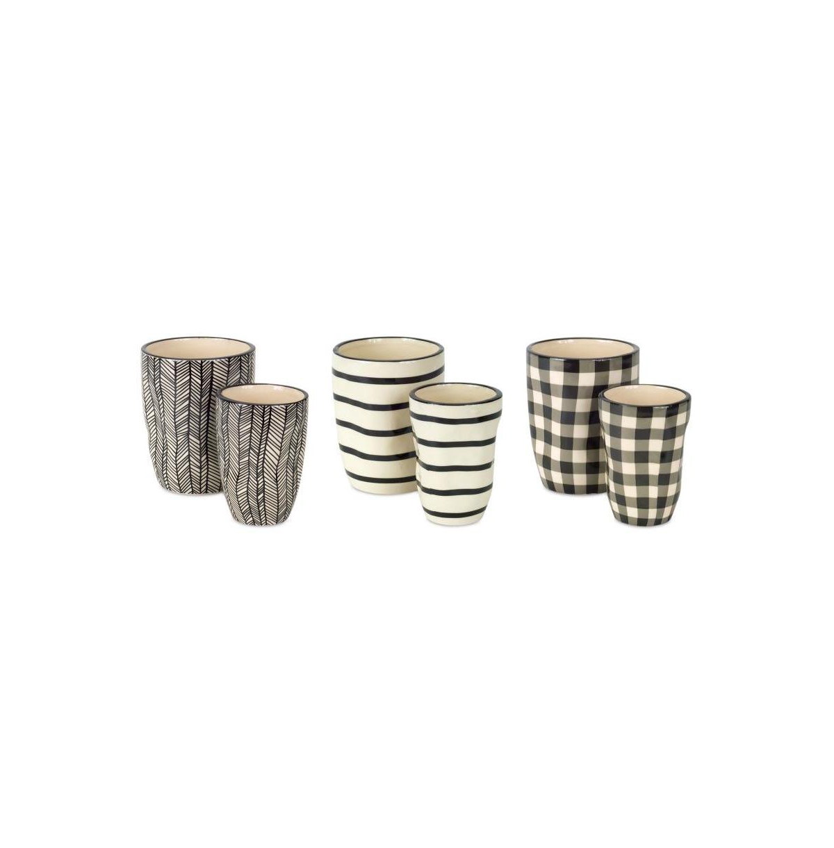 Click here for Textured Ceramic Planter and Vase Set – Wav... prices