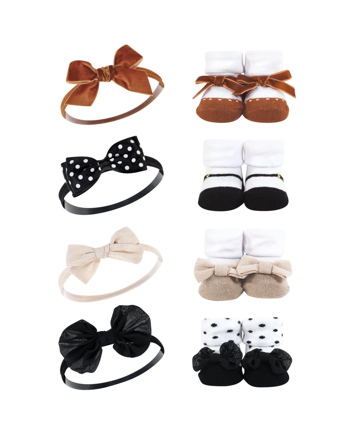 Click here for Hudson Baby Girls 8Pc Headband and Socks Set - Cla... prices