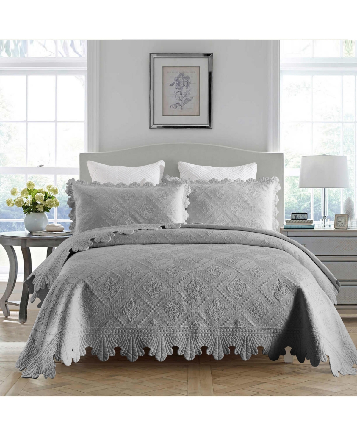 Click here for MarCielo 100 Cotton Oversized Bedspread Quilt Set... prices