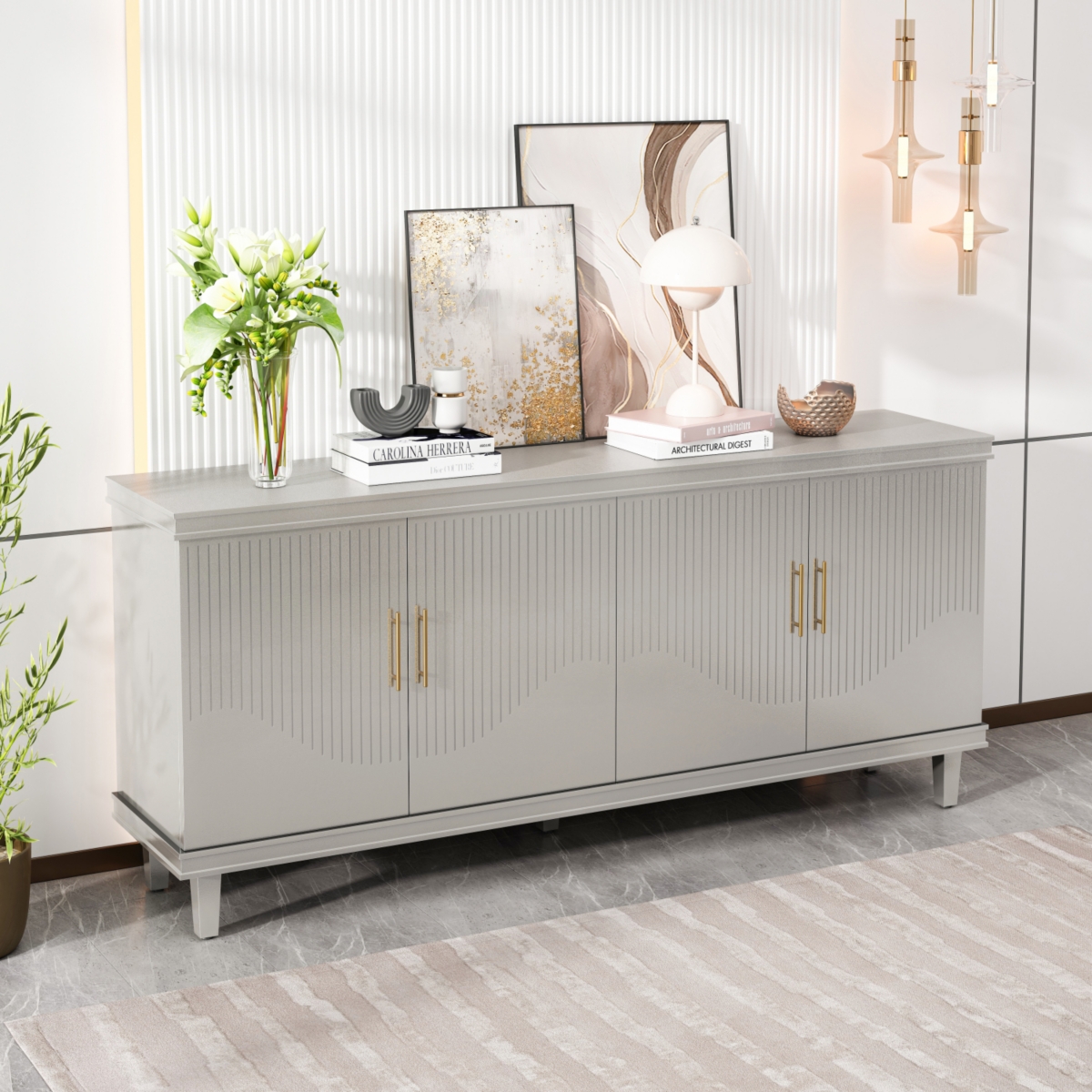 Click here for Simplie Fun 70.07Large Size 4-Door Cabinet  Room... prices