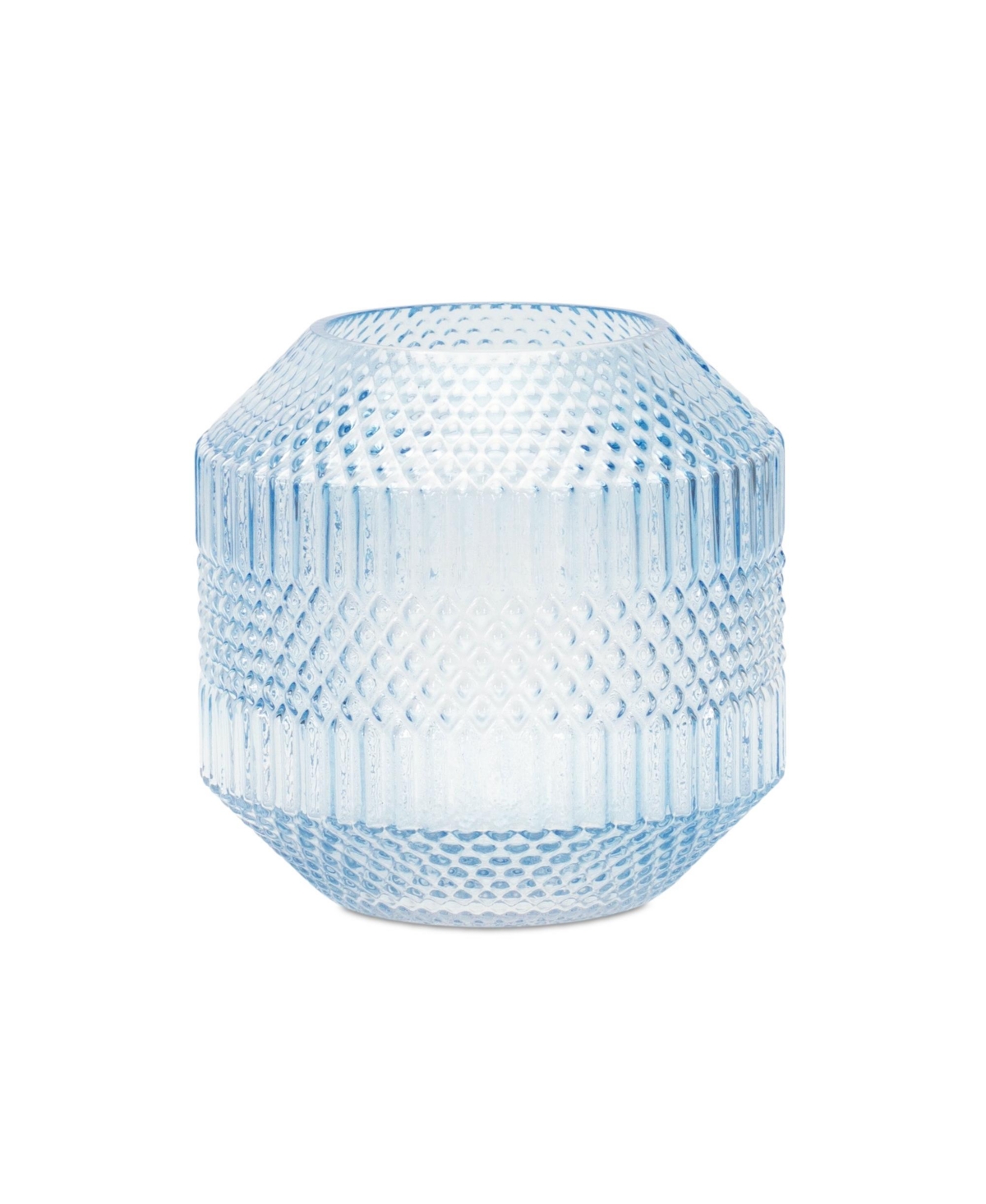 Click here for Slickblue Diamond Pattern Blue Glass Vase Or Candl... prices