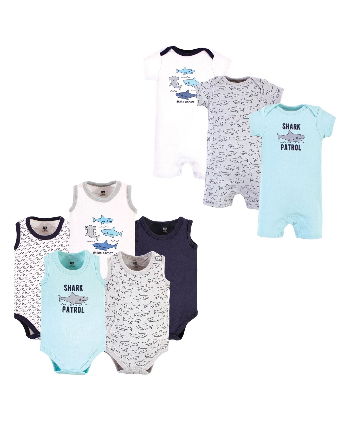 Click here for Hudson Baby Baby Boys Essential 8-Pack Cotton Romp... prices