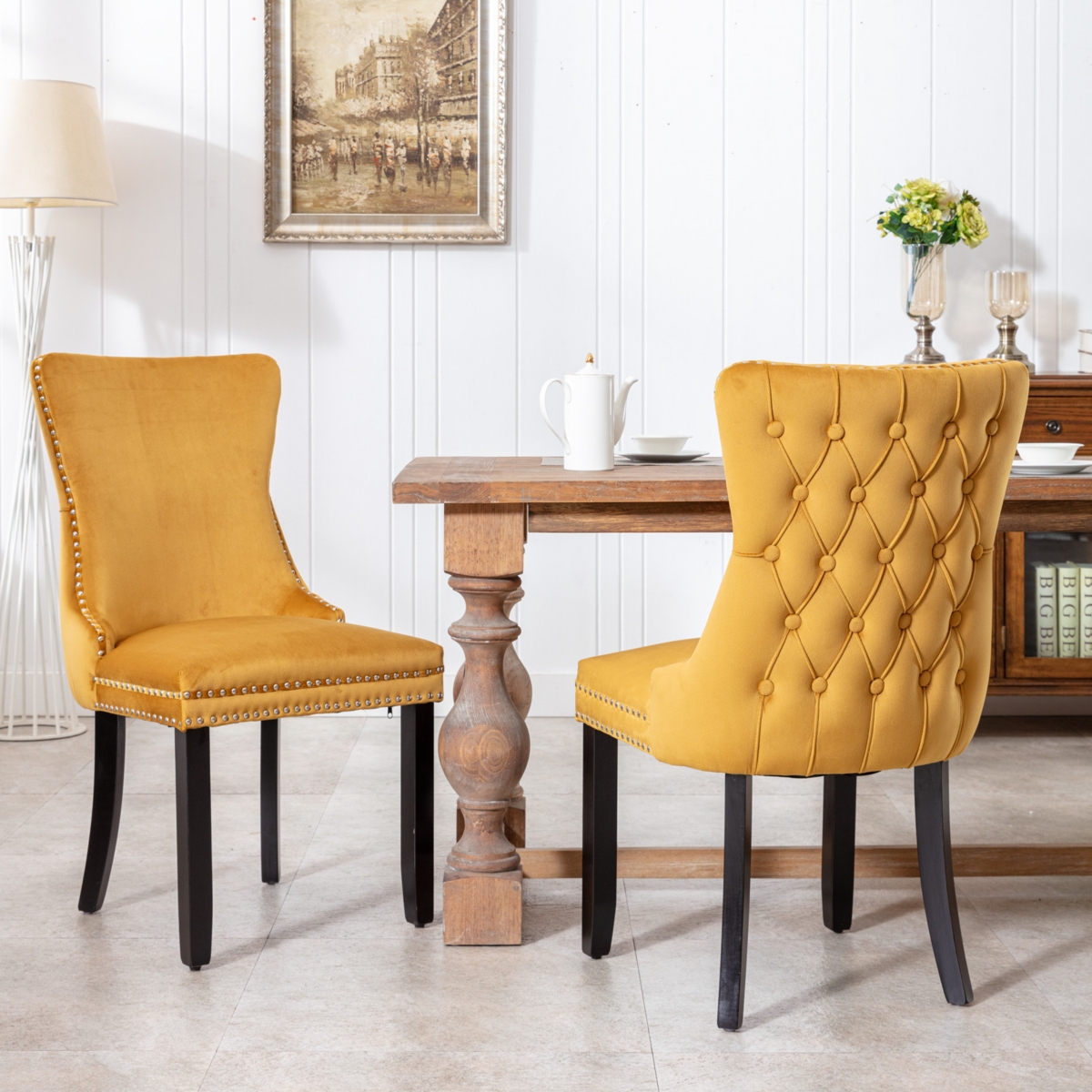Click here for Streamdale Blue Upholstered Dining Chairs  Set of... prices