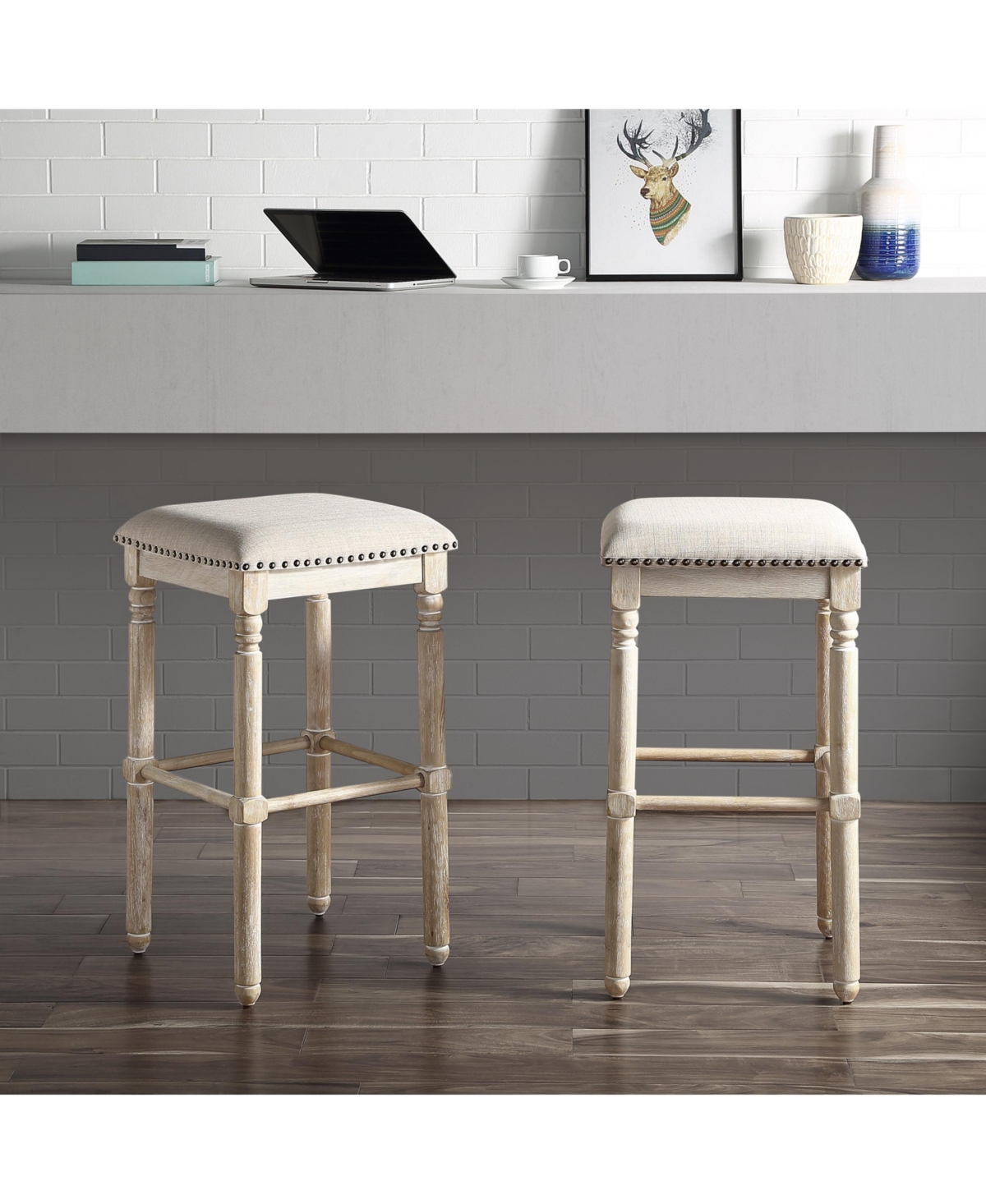 Click here for Simplie Fun Wood Upholstered Swivel Bar Stools  Se... prices