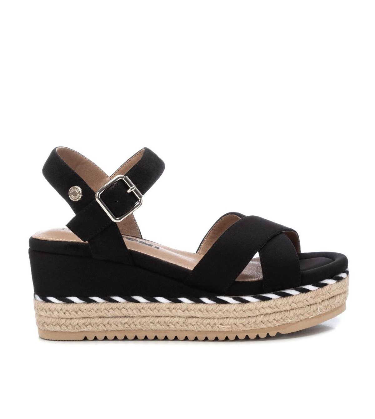 Click here for Womens Soft Suede Wedge Sandals By Xti - Black prices