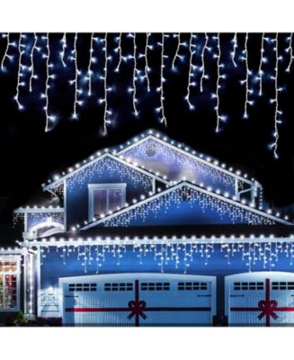 Cowin 33ft 400 LED Outdoor String Icicle Lights White Lights - Macy's