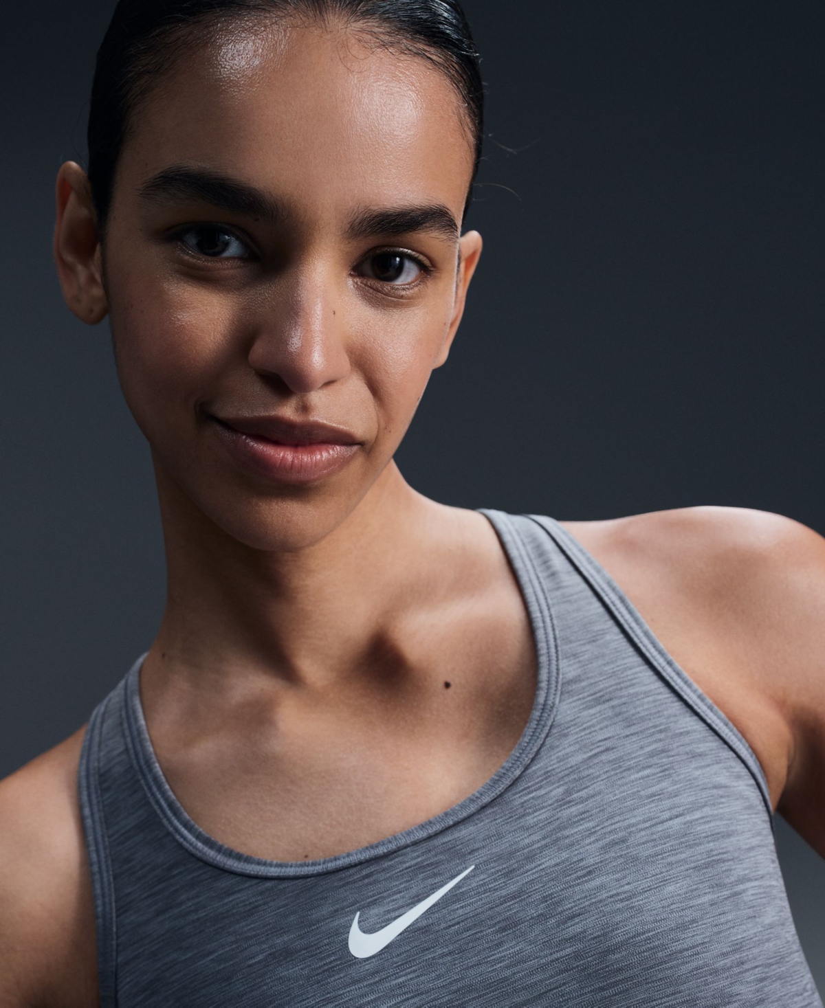 Click here for Nike Womens Swoosh Padded Sports Bra - Smoke Grey/... prices