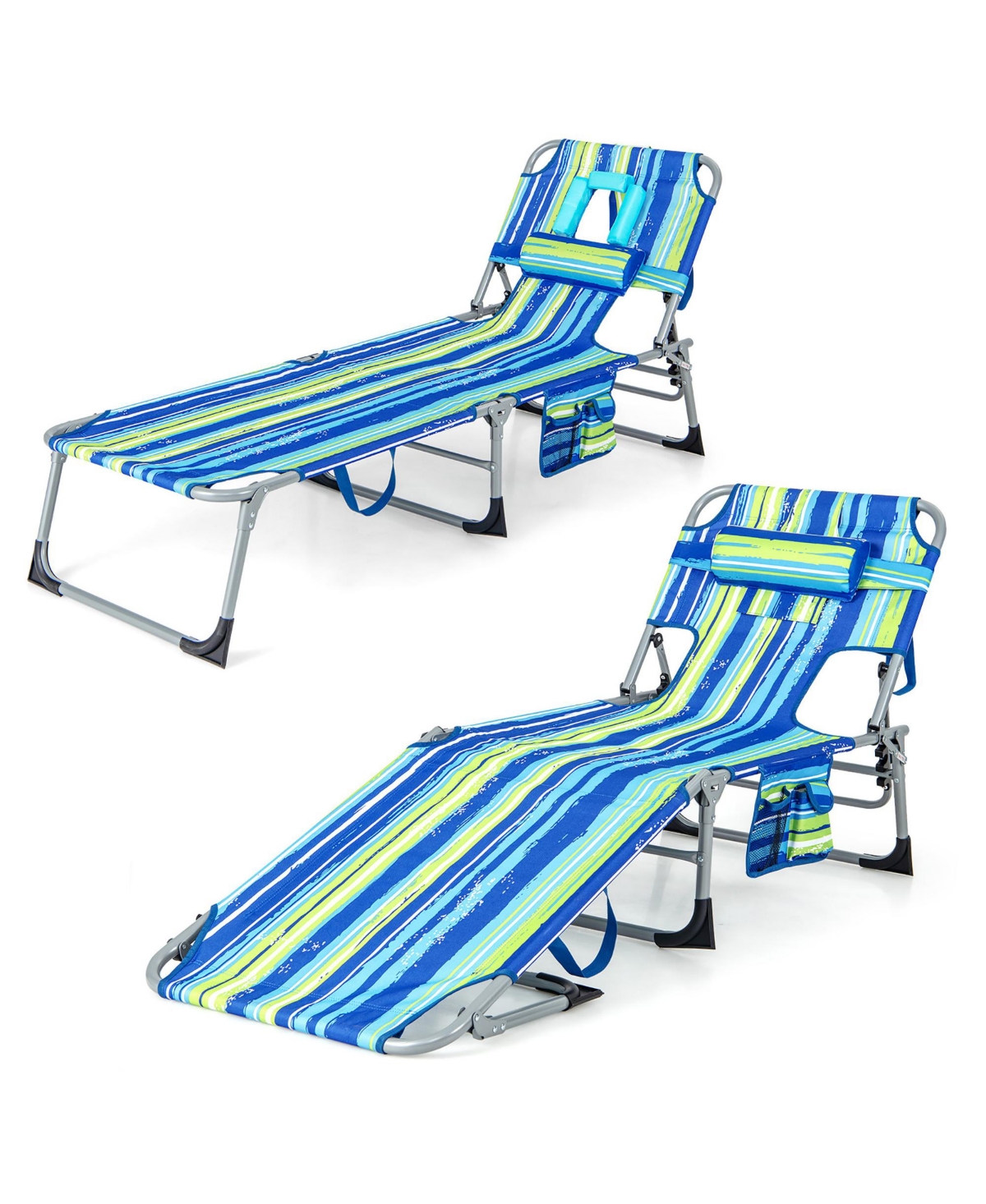 Click here for Gymax Goplus 2PCS Outdoor Beach Lounge Chair Foldi... prices