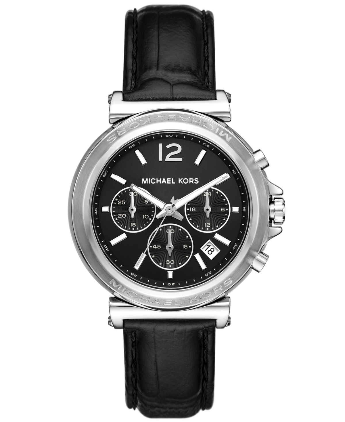 Click here for Michael Kors Womens Maren Chronograph Black Leathe... prices