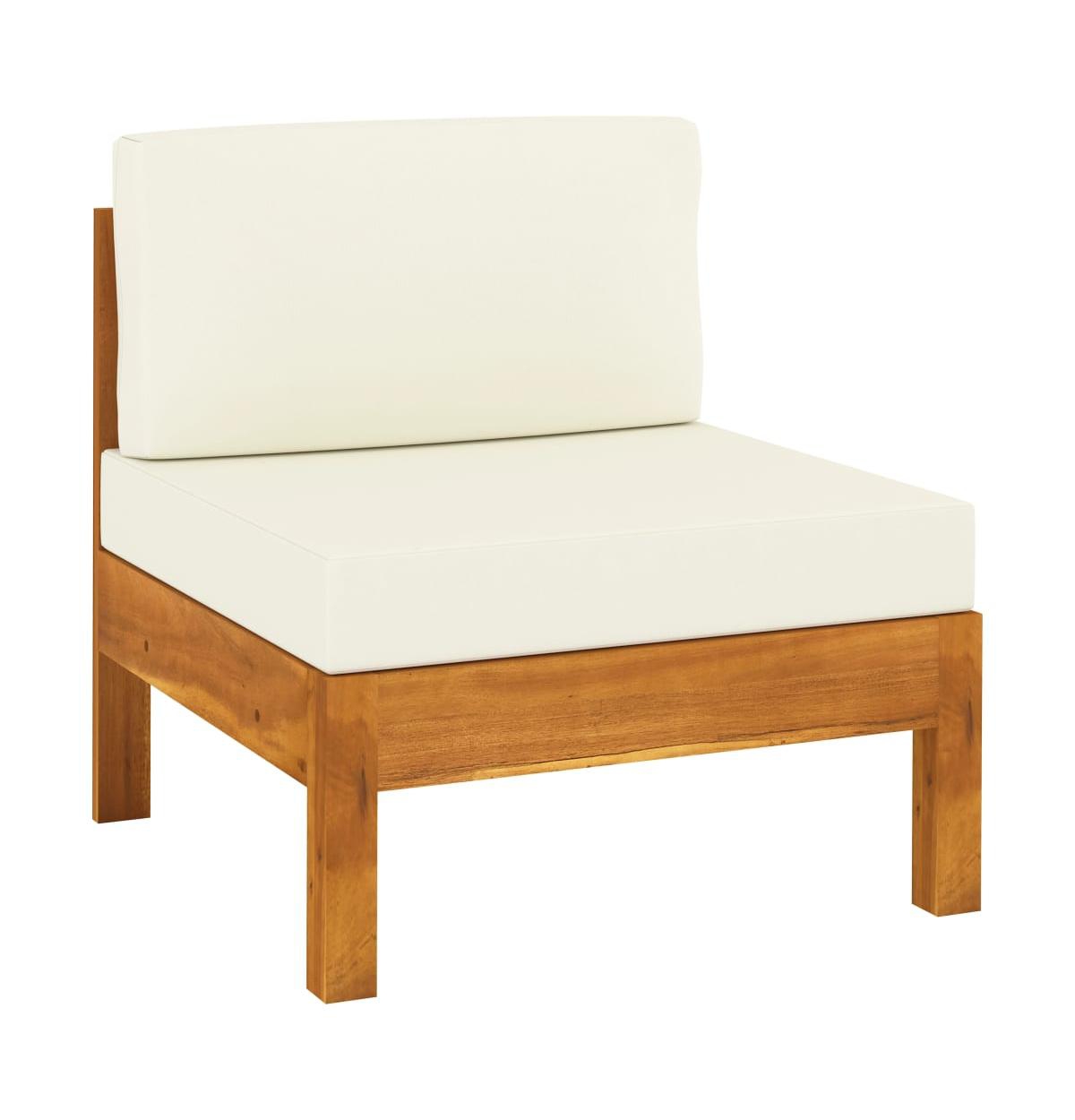Click here for vidaXL Middle Sofa with Cream White Cushions Solid... prices