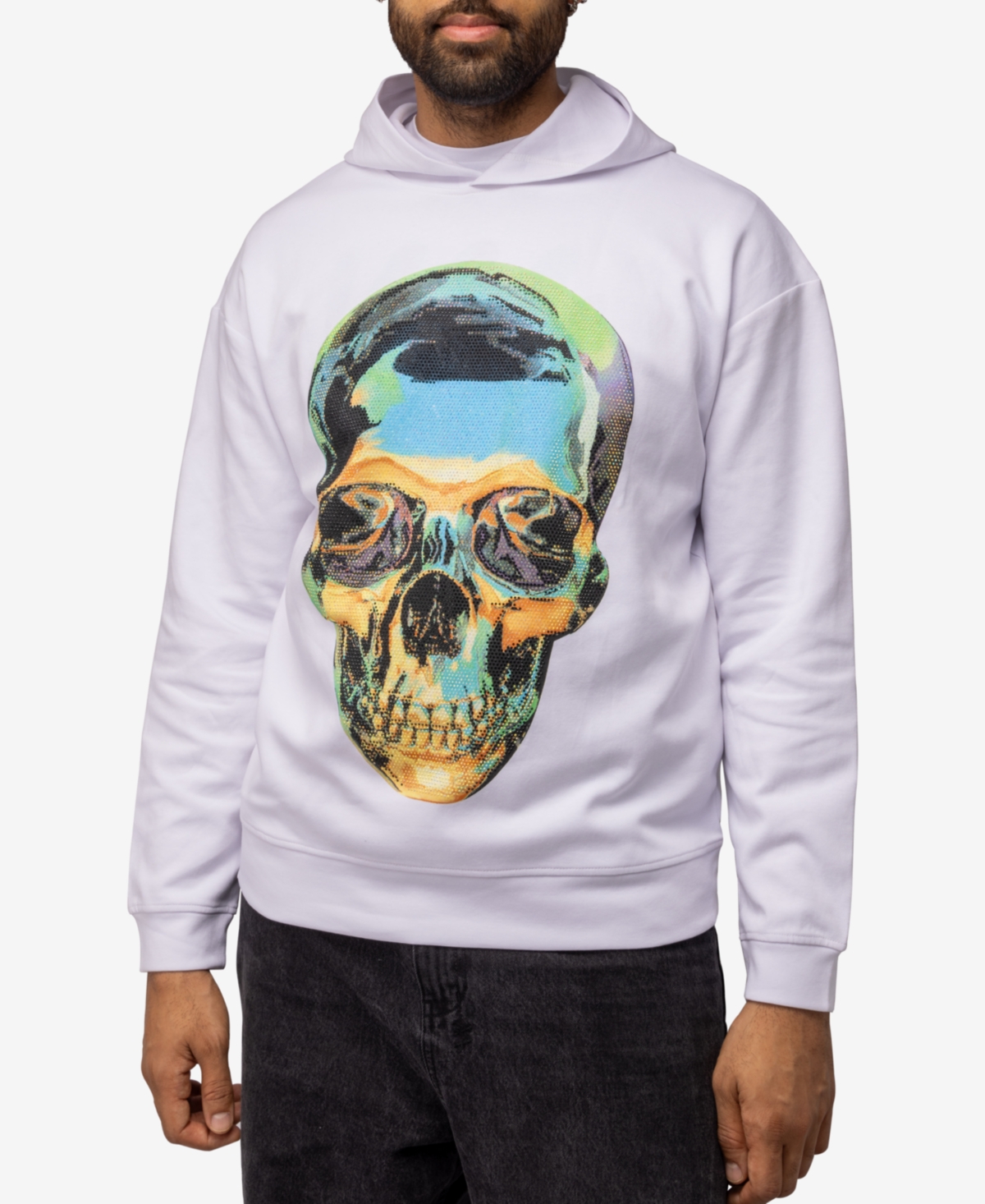 Click here for Spring + Mercer Mens Rinestone Embellished Skull P... prices