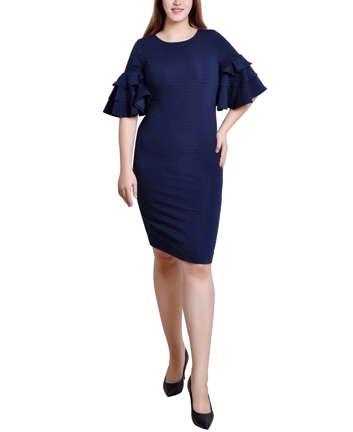Click here for Ny Collection Bolero Sleeve Body Con Dress - Navy prices