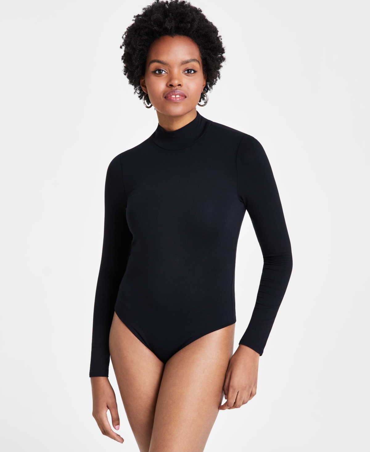 Click here for Bar Iii Womens Mock Neck Long-Sleeve Jersey Bodysu... prices