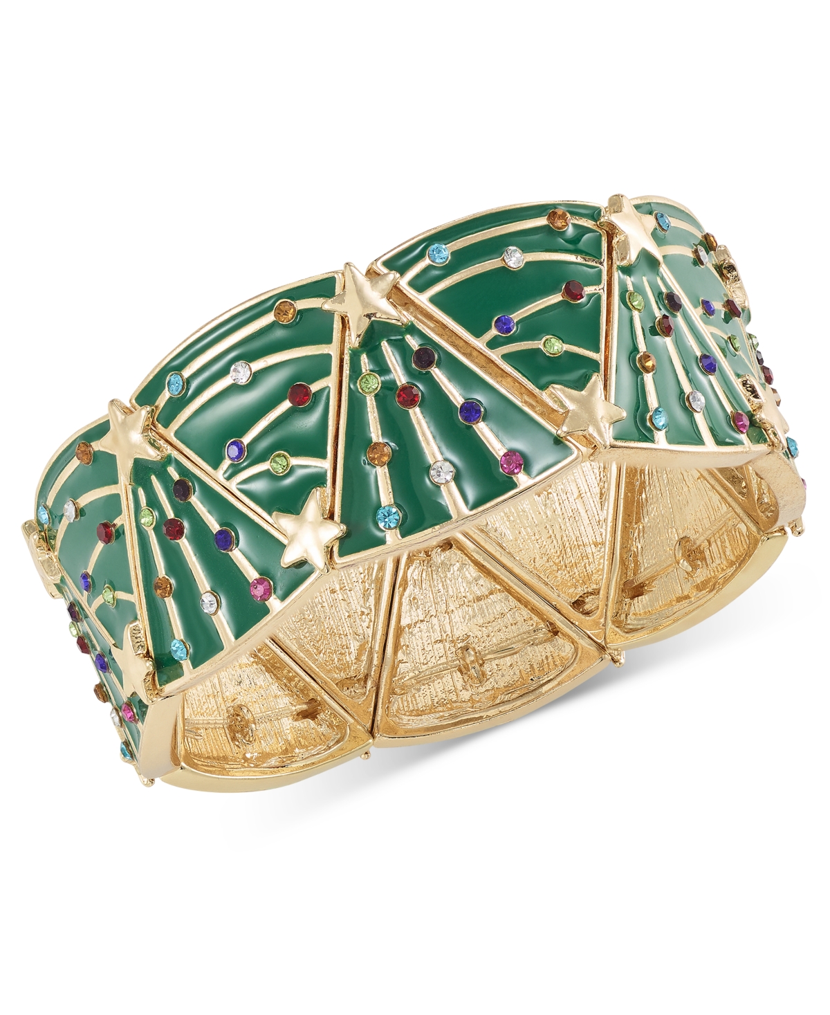 Click here for Holiday Lane Gold-Tone Holiday Tree Stretch Bracel... prices