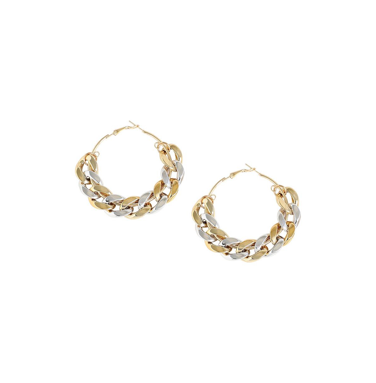 Click here for Sohi Womens Chainlink Hoop Earrings - Gold prices