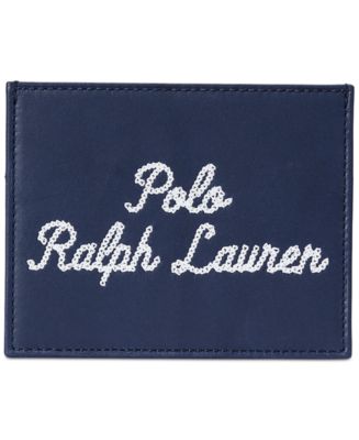 Polo Ralph Lauren Men's Embroidered Leather Card Case - Macy's