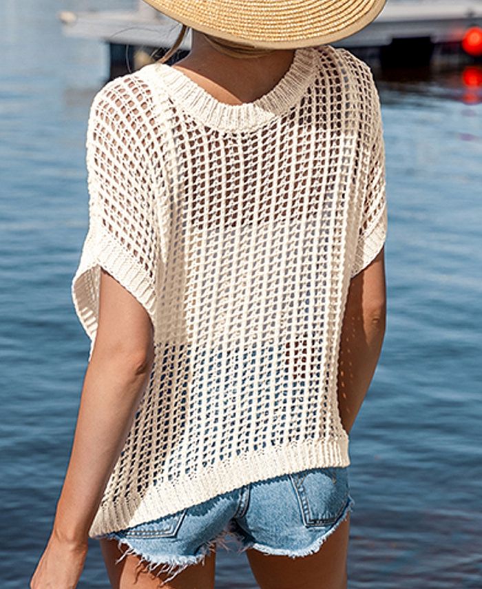 CUPSHE Women's Open Knit Cover-Up Top - Macy's