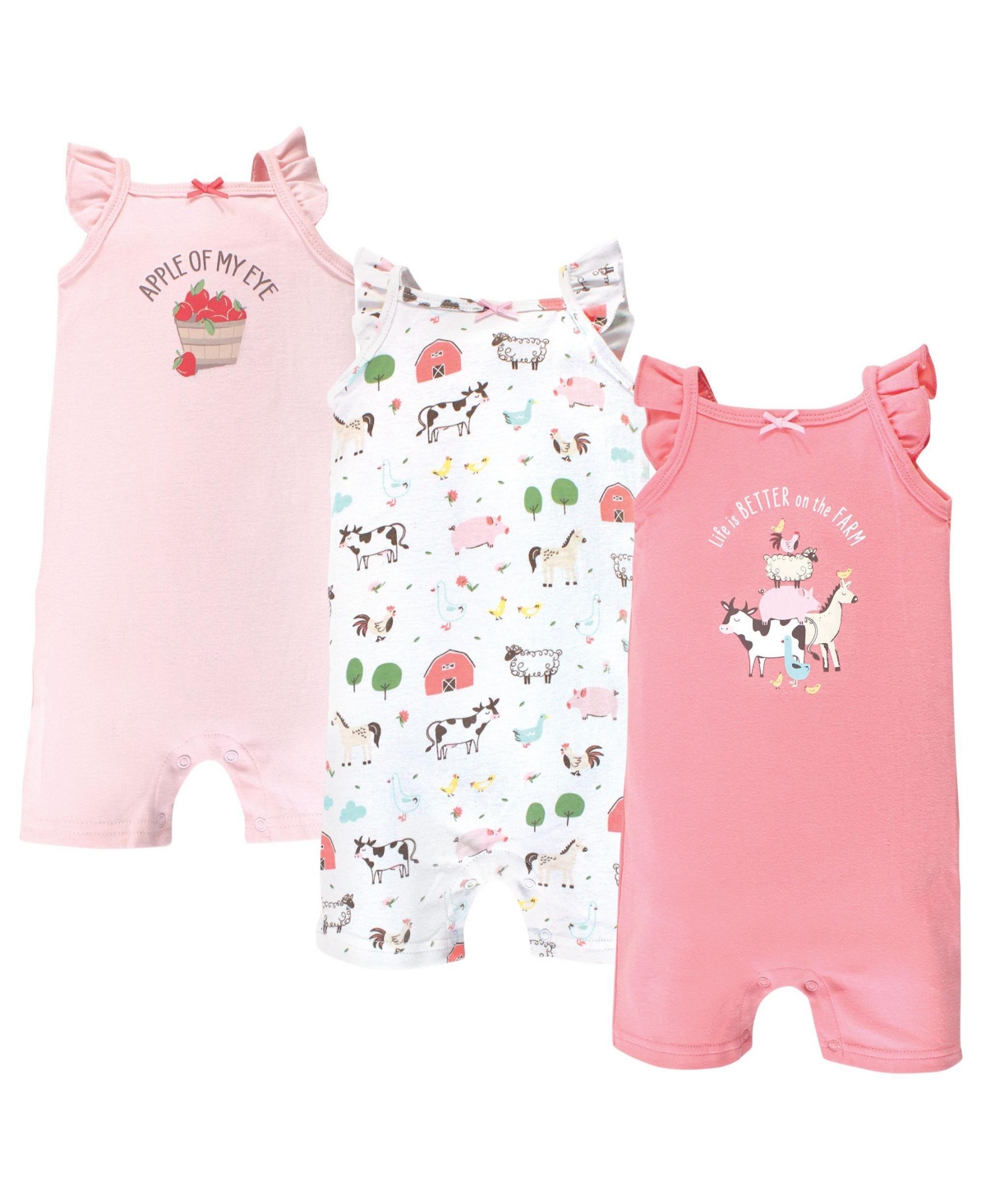 Click here for Hudson Baby Baby Girls Hudson Cotton Rompers - Gir... prices