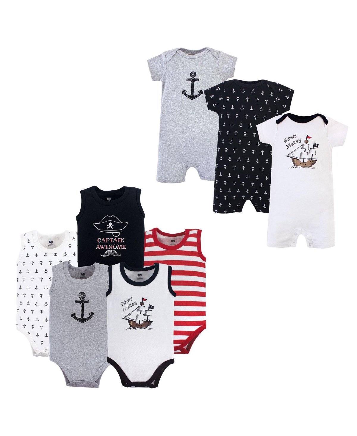 Click here for Hudson Baby Baby Boys Essential 8-Pack Cotton Romp... prices