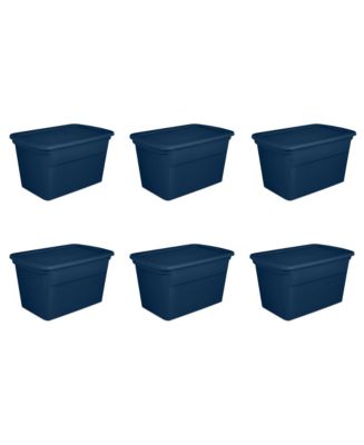 Sterilite Classic Lidded Stackable 30 Gal Storage Tote Container, Blue ...