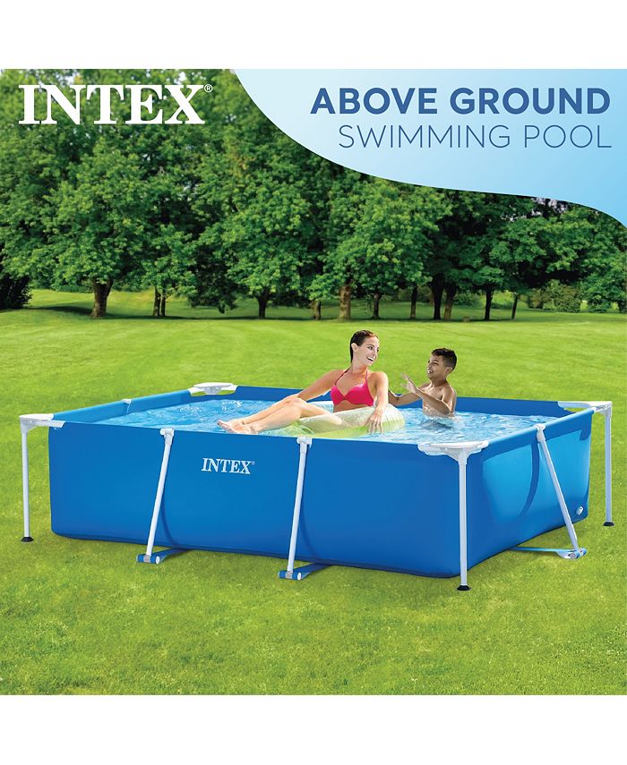 Intex 86" x 23" Rectangular Frame Above Ground Outdoor Splash Swimming ...
