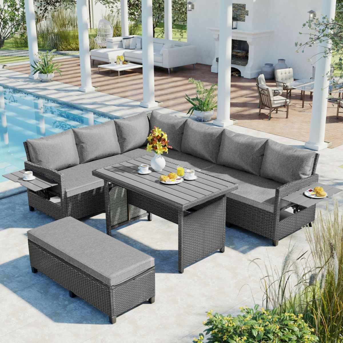 Click here for Streamdale 5-Piece Rattan Outdoor Sofa Set with Ta... prices