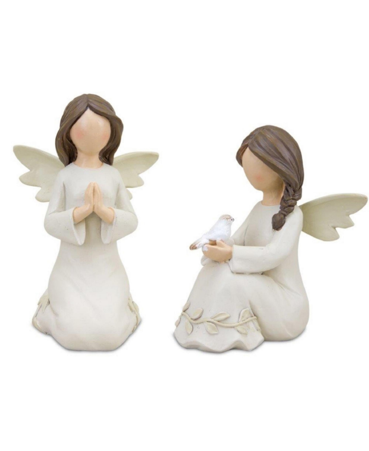 Click here for Slickblue Beige Angel Figurine With Raised Floral... prices