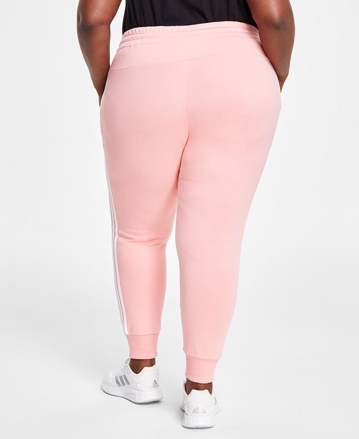 adidas Plus Size Essentials 3-Stripe Fleece Joggers - Macy's