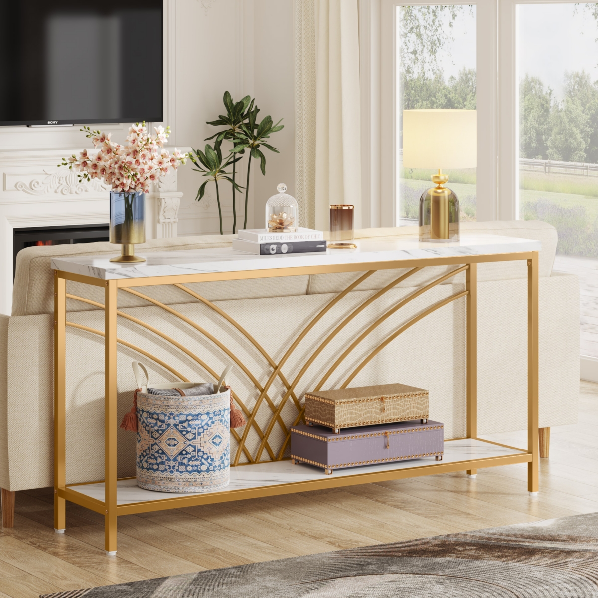 Click here for Tribesigns 70.9 inch Extra Long Console Table  Fau... prices