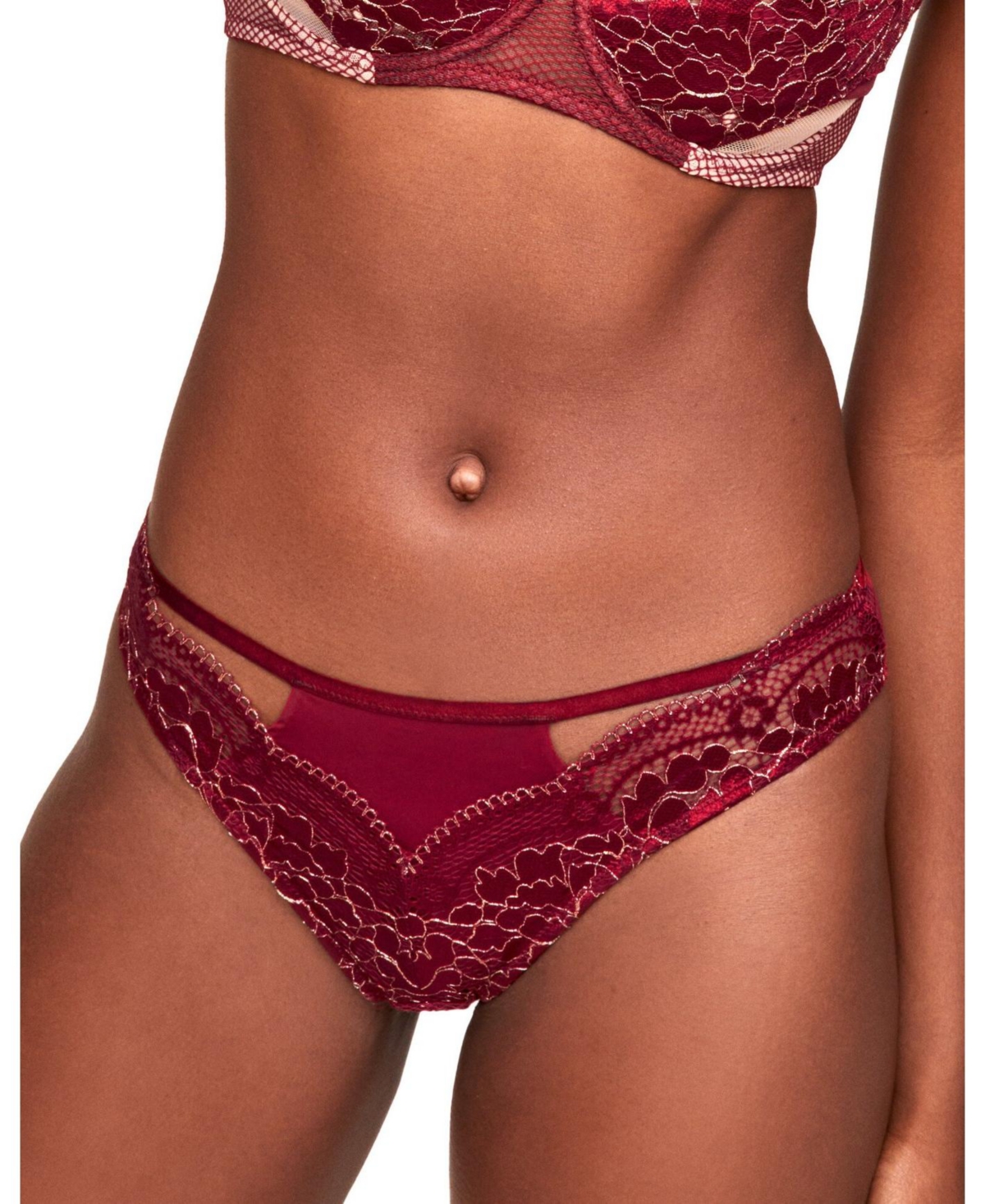 Click here for Adore Me Womens Farina Cheeky Panty - Dark red prices