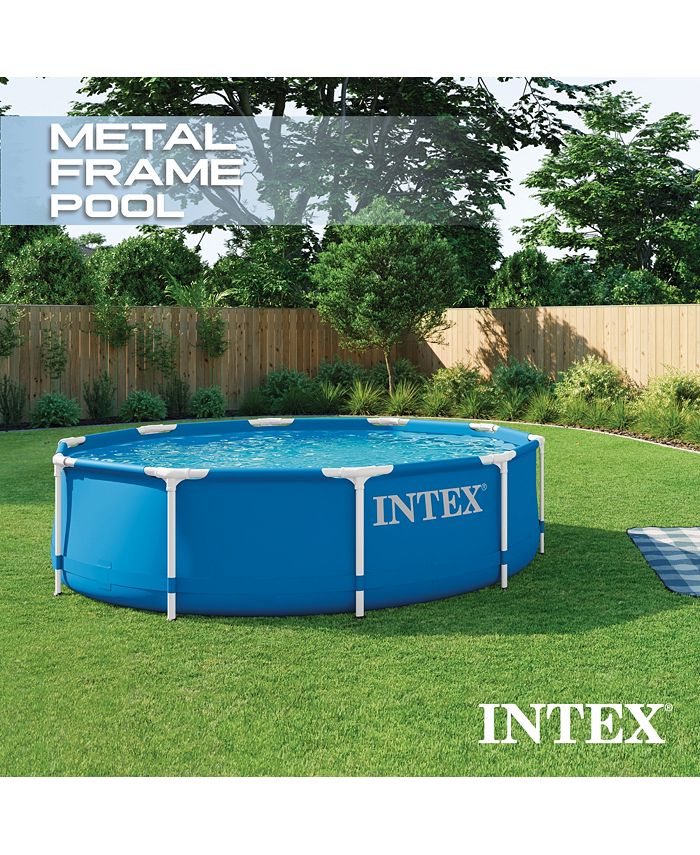 Intex 10 Foot x 30 Inch Above Ground Round Swimming Pool, (Pump Not ...
