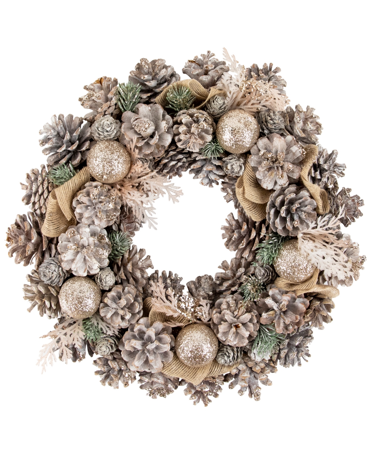 Click here for Northlight Glittered Pine and Burlap Bows Artifici... prices