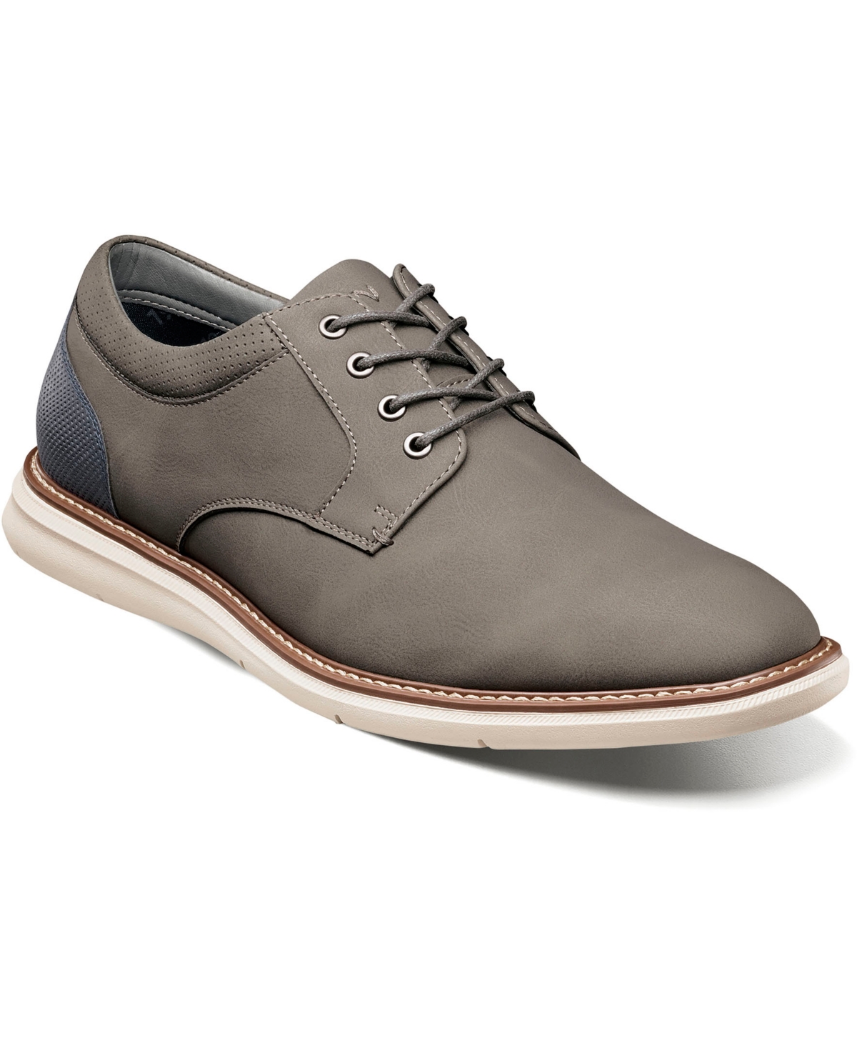 Nunn Bush Chase Plain Toe Mens Round Closed Toe Oxford Shoes  8 Medium  Gray