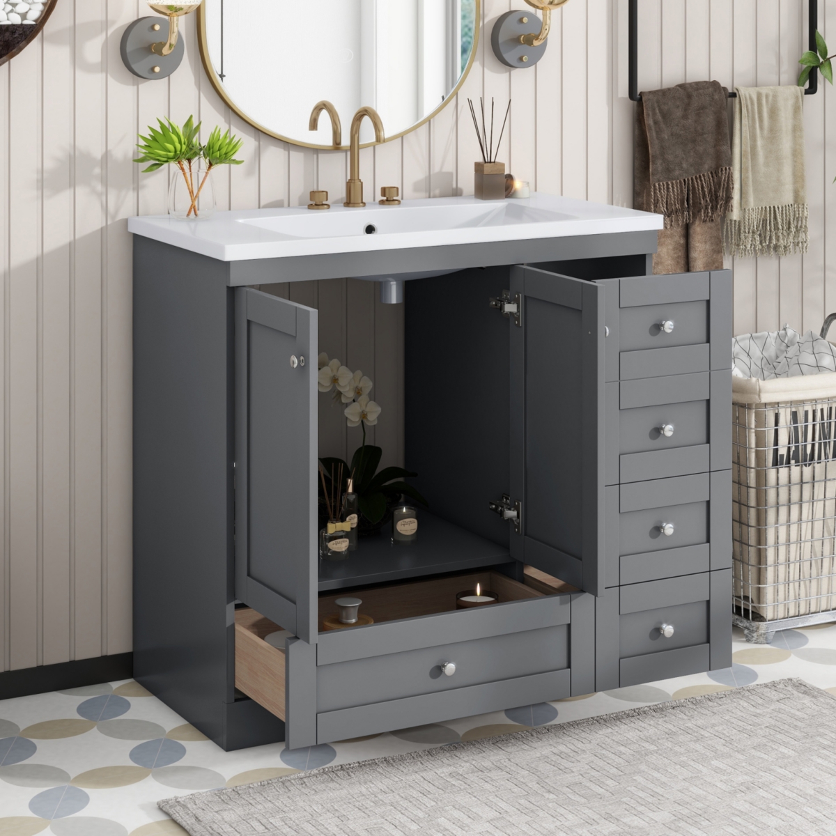 Click here for Streamdale 36" Shaker Bathroom Vanity with Si... prices