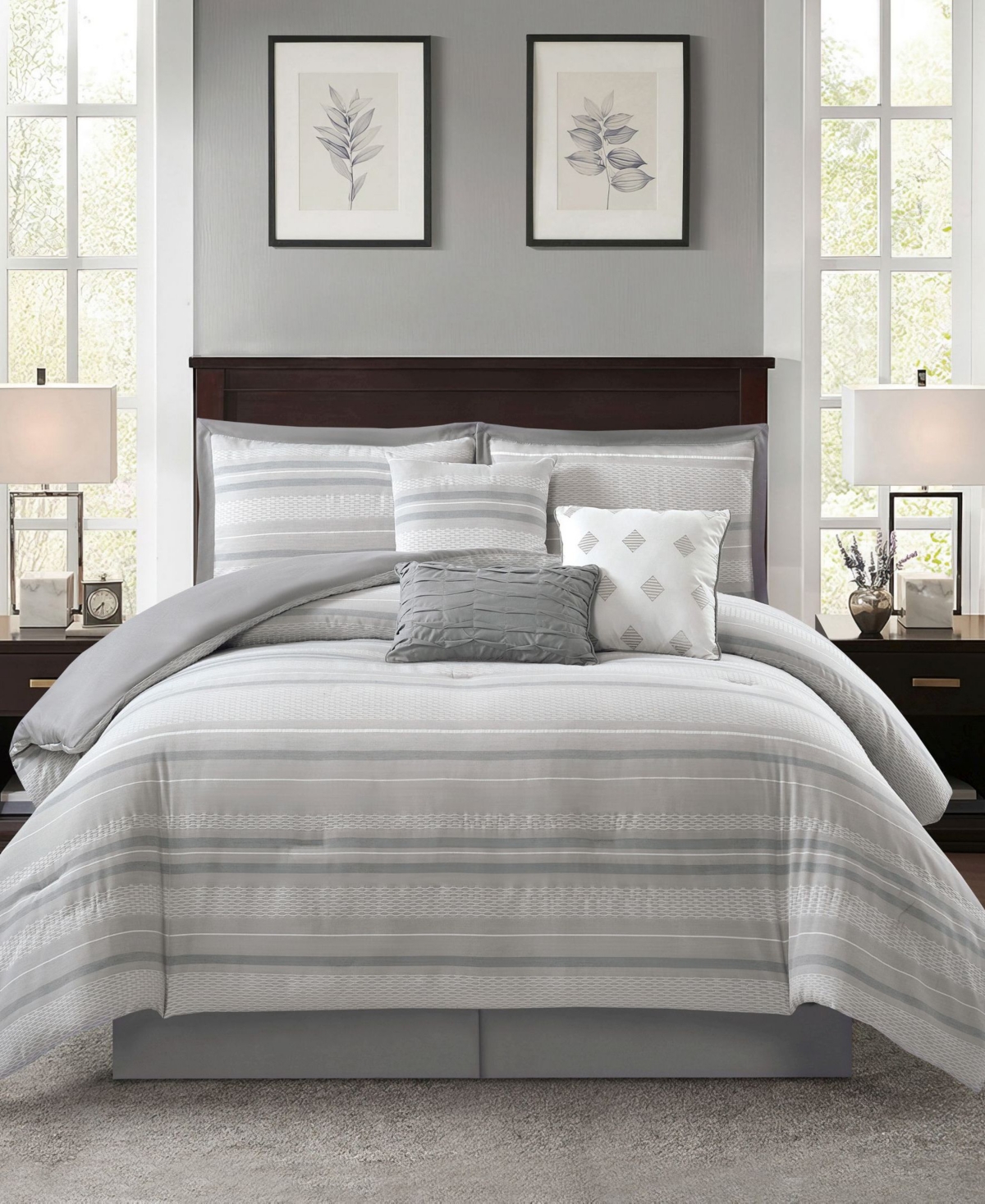 Click here for Stratford Park Gamla Stripe 7-Pc. Comforter Set  K... prices